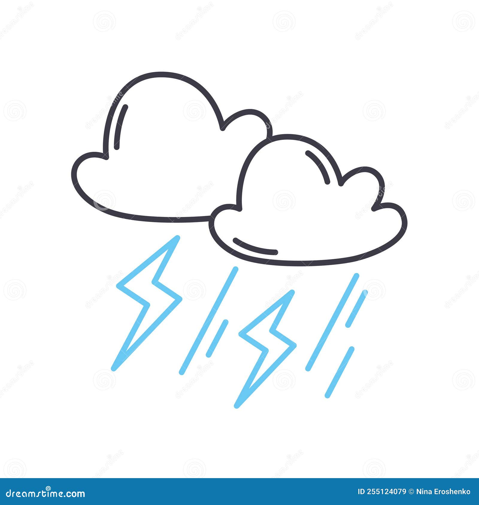 Thunder Line Icon, Outline Symbol, Vector Illustration, Concept Sign ...