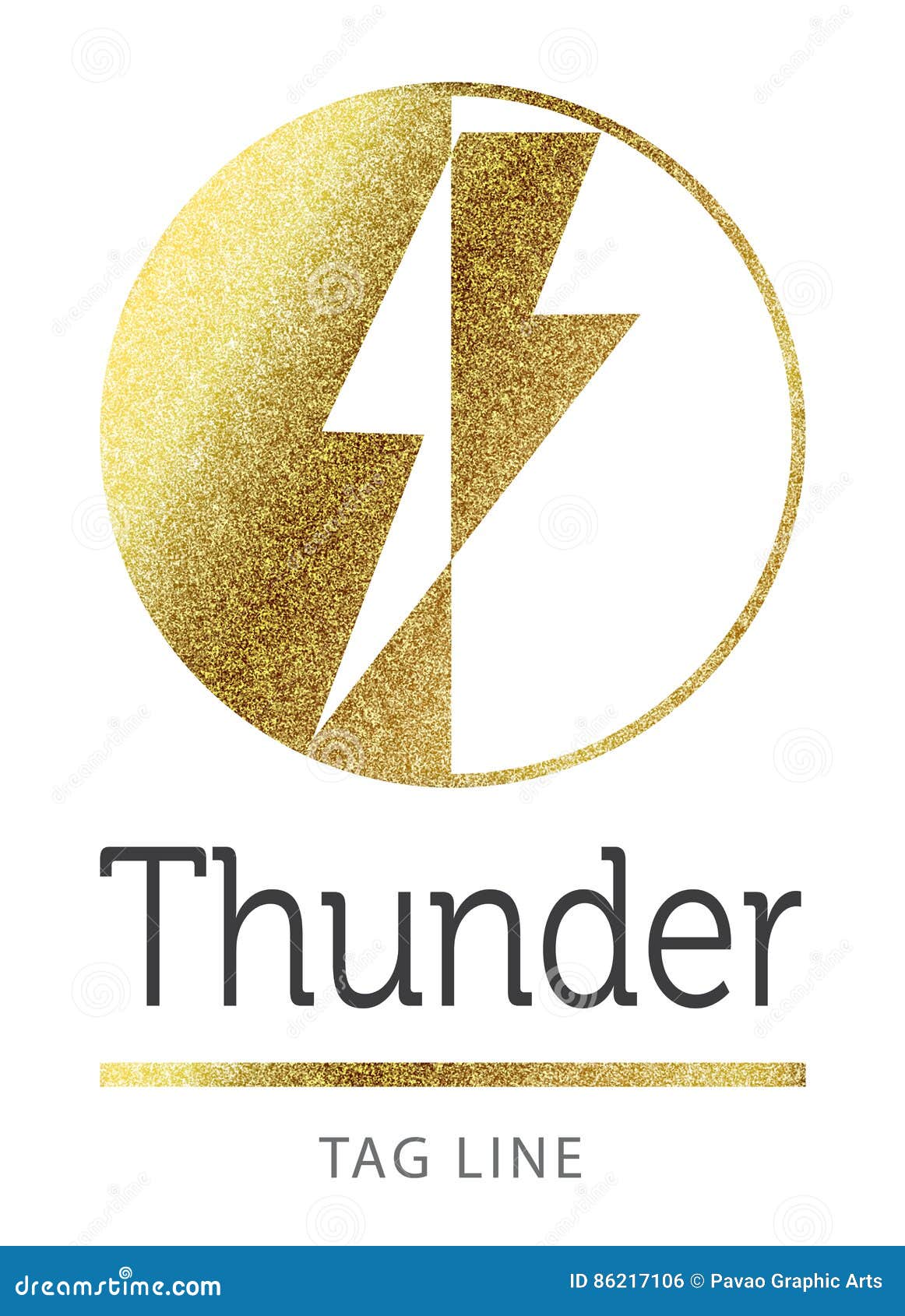 Thunder logo in golden stock vector. Illustration of design - 86217106