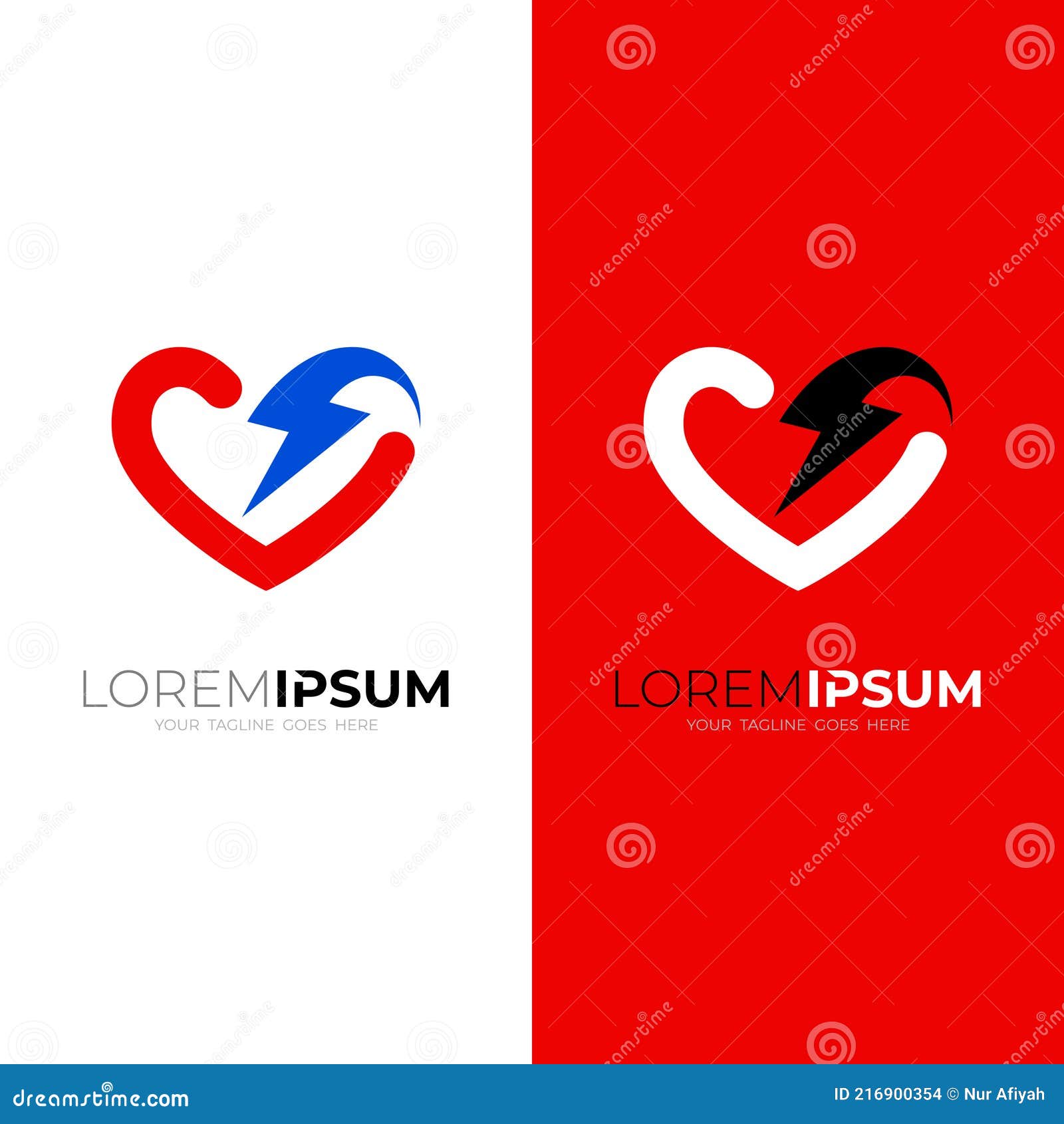 Thunder Logo and Lone Design Combination, Simple Design Stock Vector ...