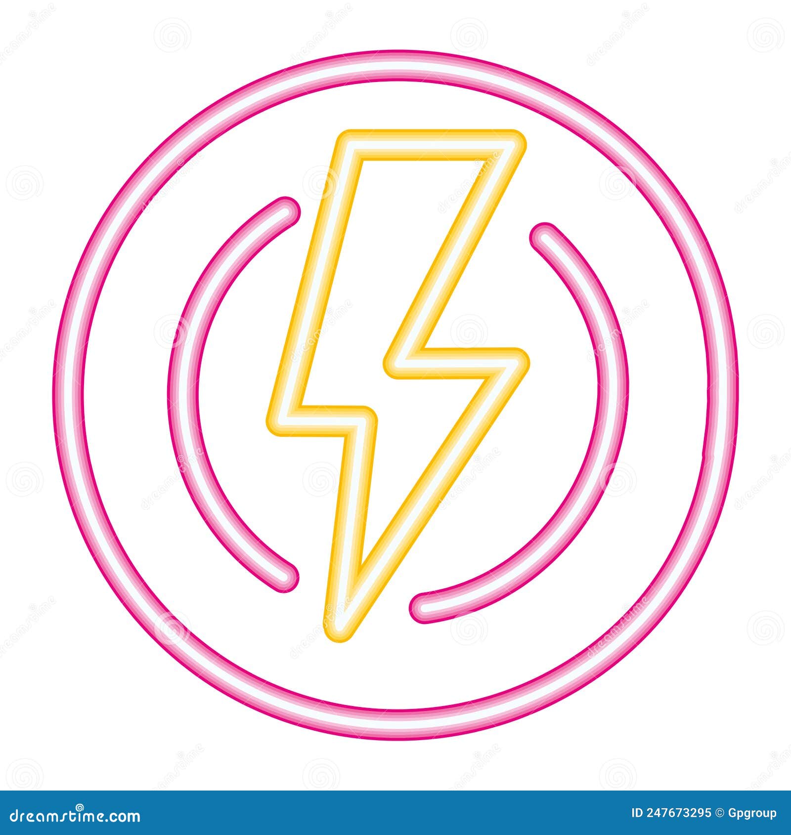 Thunder neon sign stock vector. Illustration of gleaming - 247673295