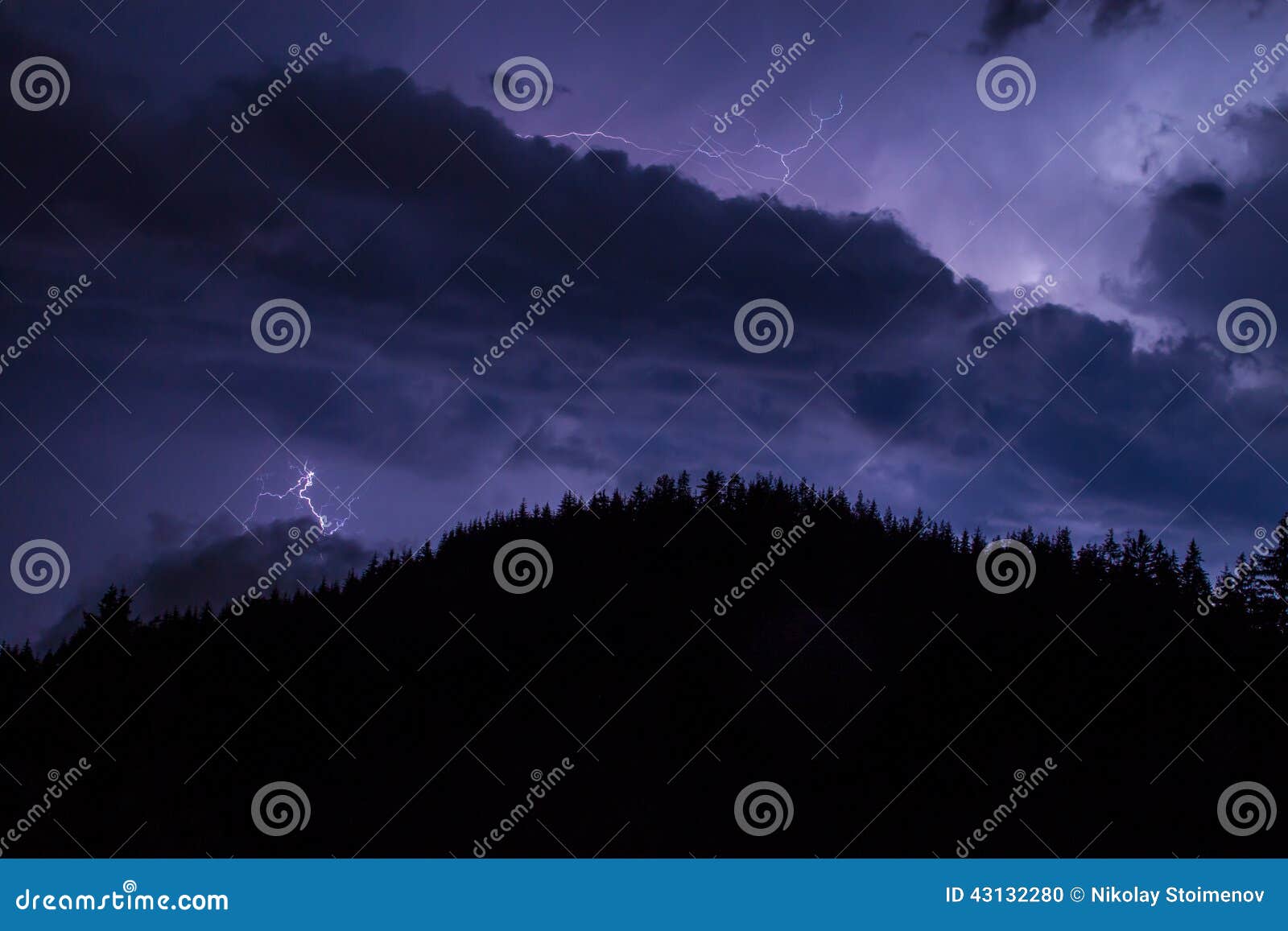 Thunder over the mountain stock photo. Image of black - 43132280