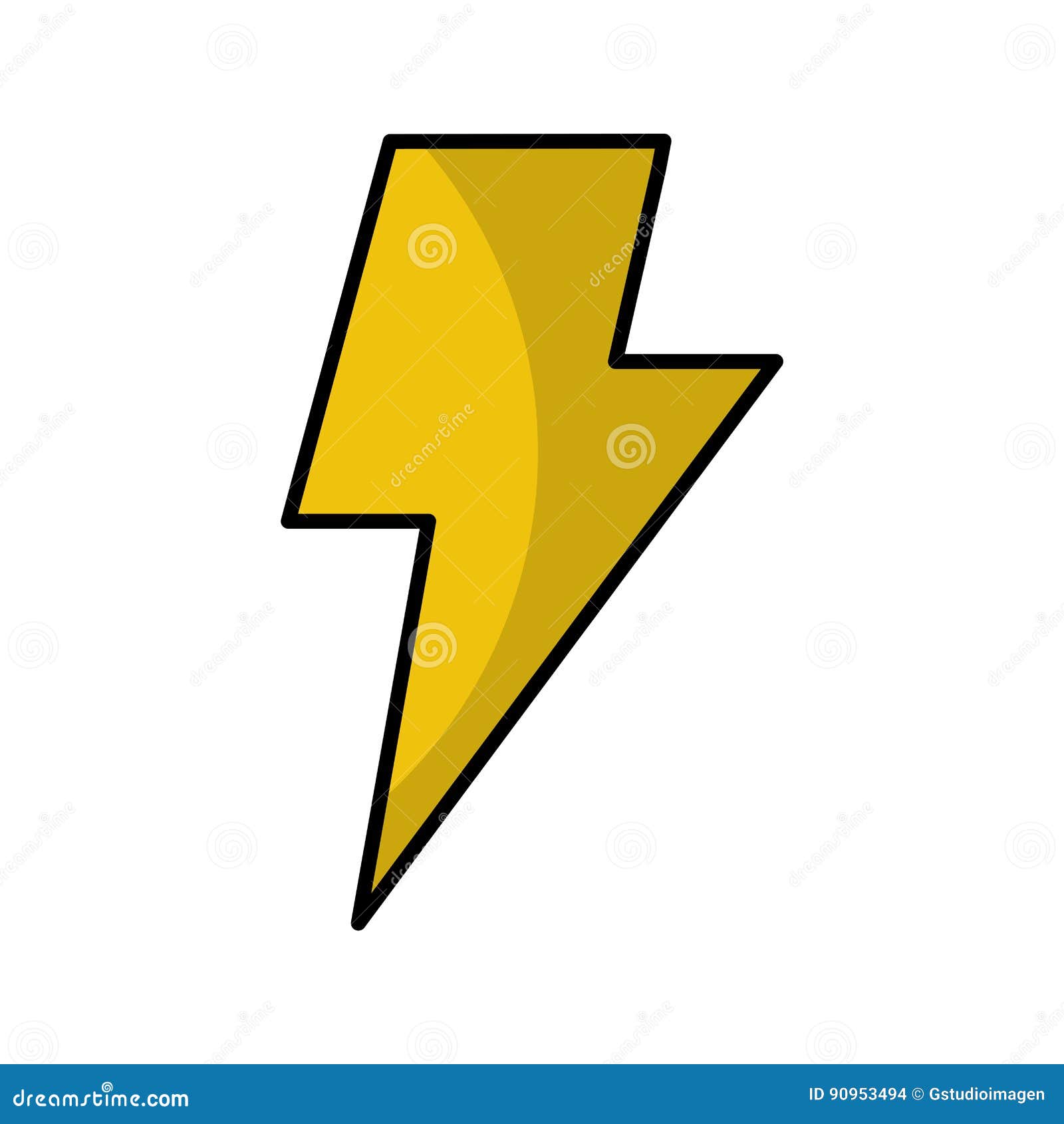 Thunder ray isolated icon stock vector. Illustration of concept - 90953494