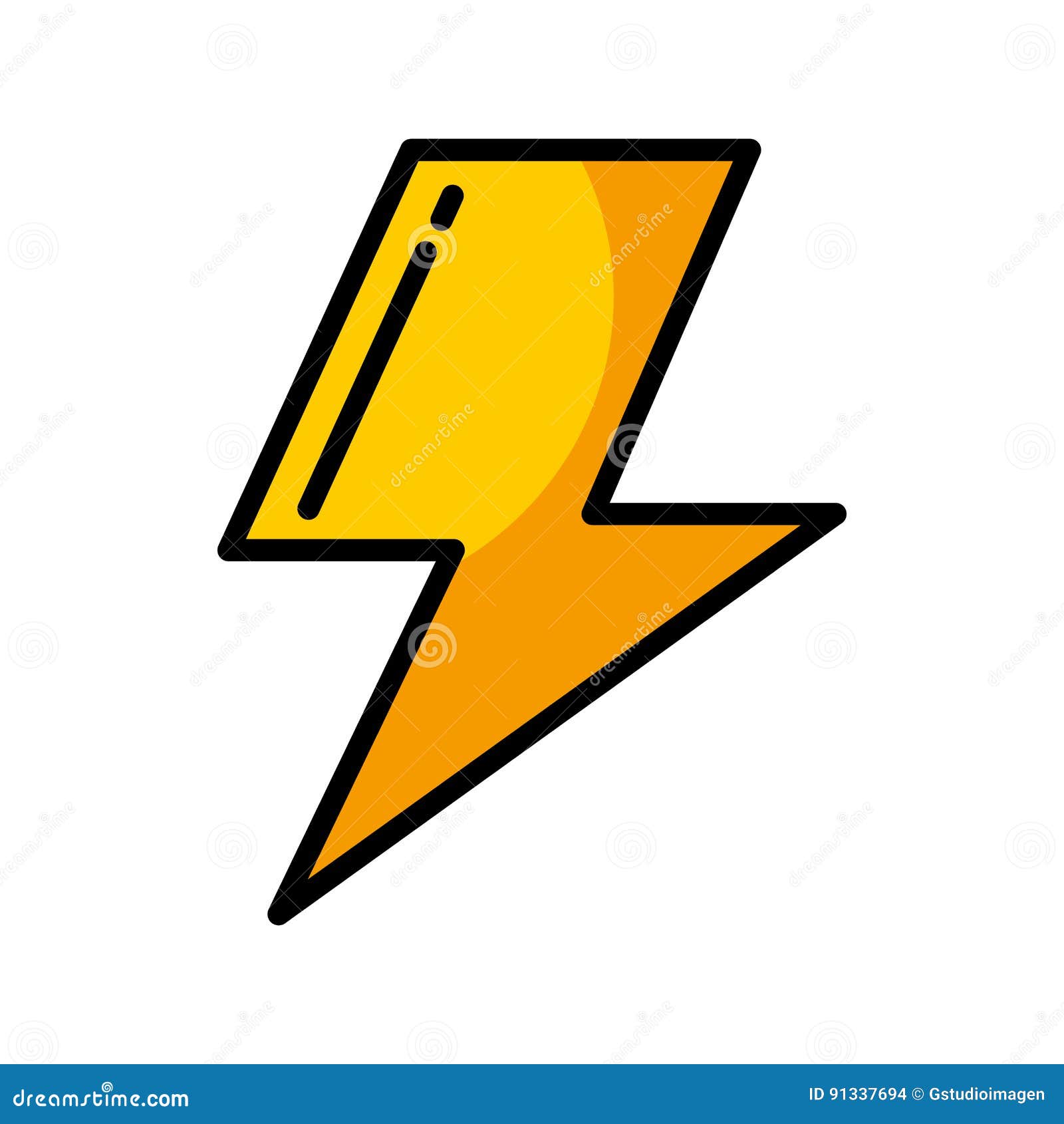 Thunder ray isolated icon stock vector. Illustration of electrical ...