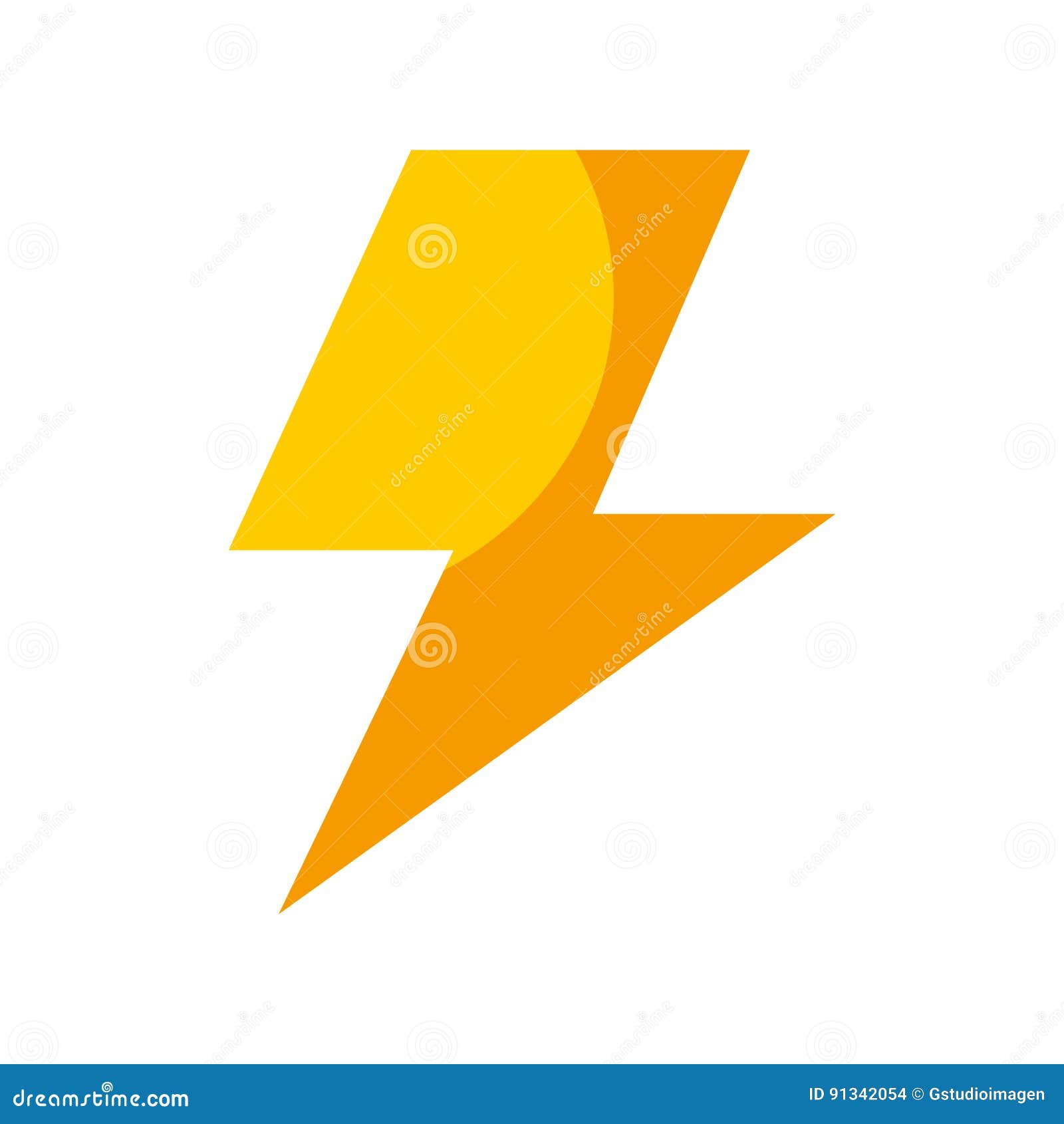 Thunder ray isolated icon stock vector. Illustration of graphic - 91342054