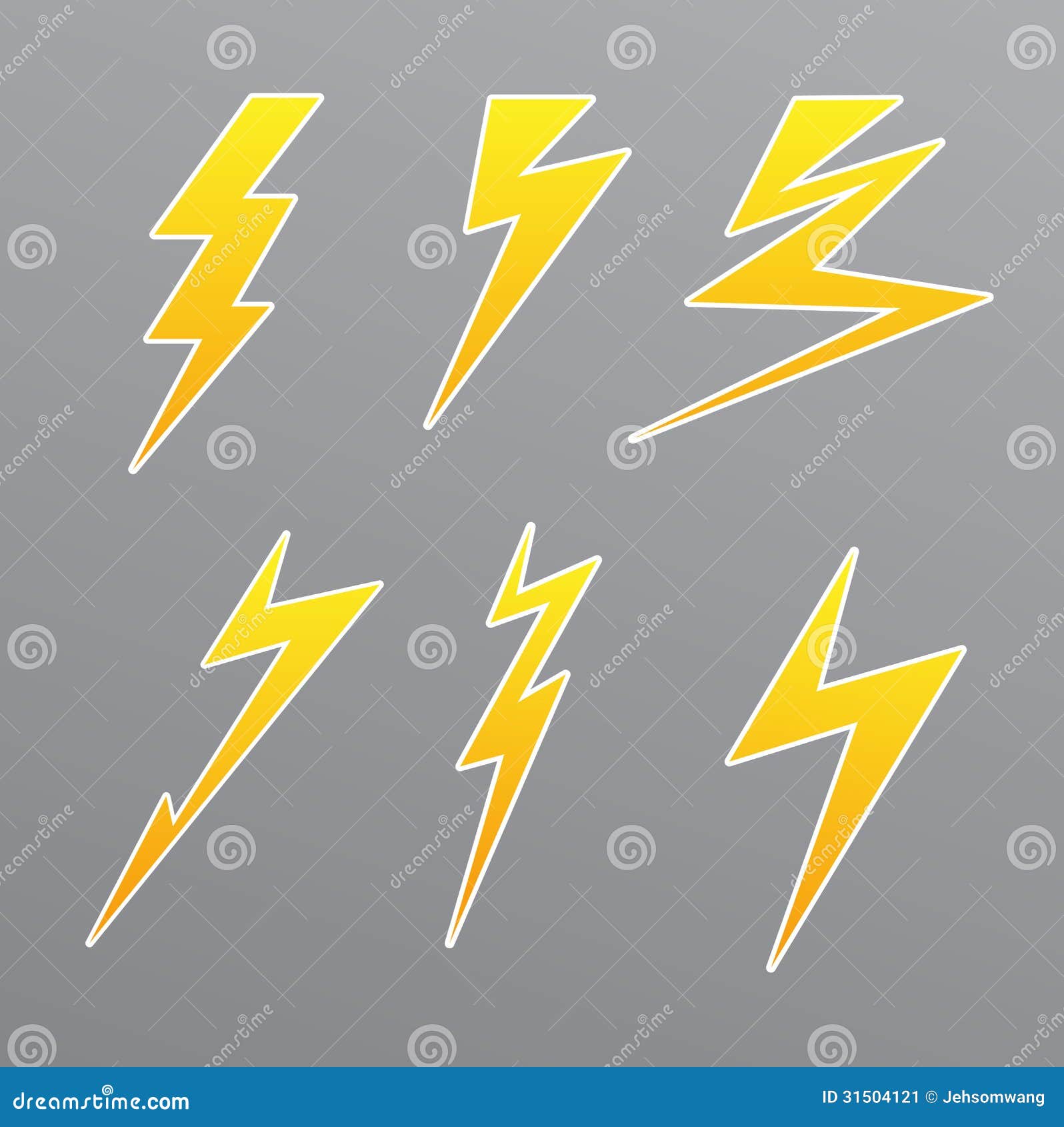 Thunder set icon stock vector. Illustration of danger - 31504121