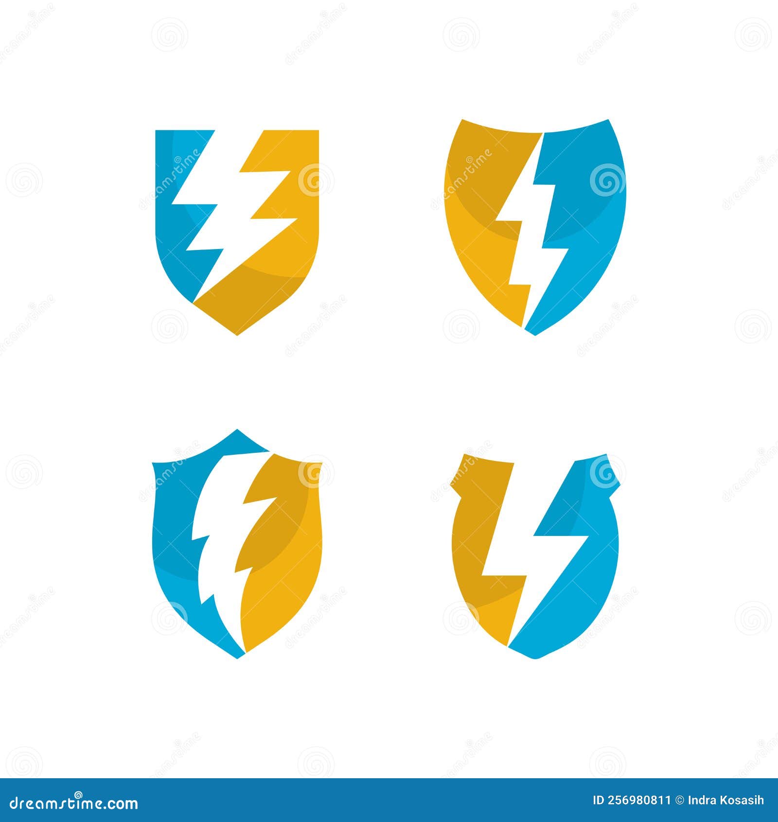 Thunder Shield Logo Vecor Icon Illustration Stock Vector - Illustration ...