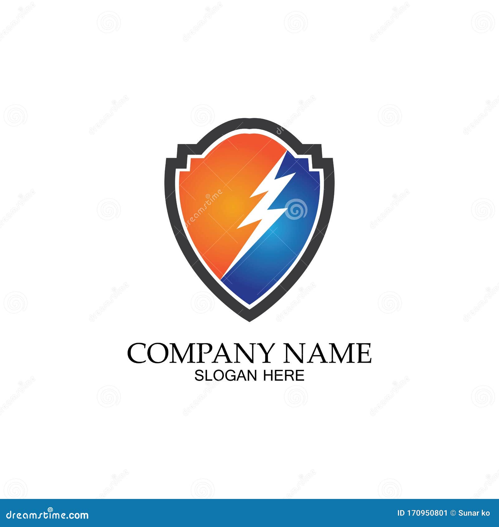 Thunder Shield Vector Logo Template.this Graphic Suitable for Electric ...