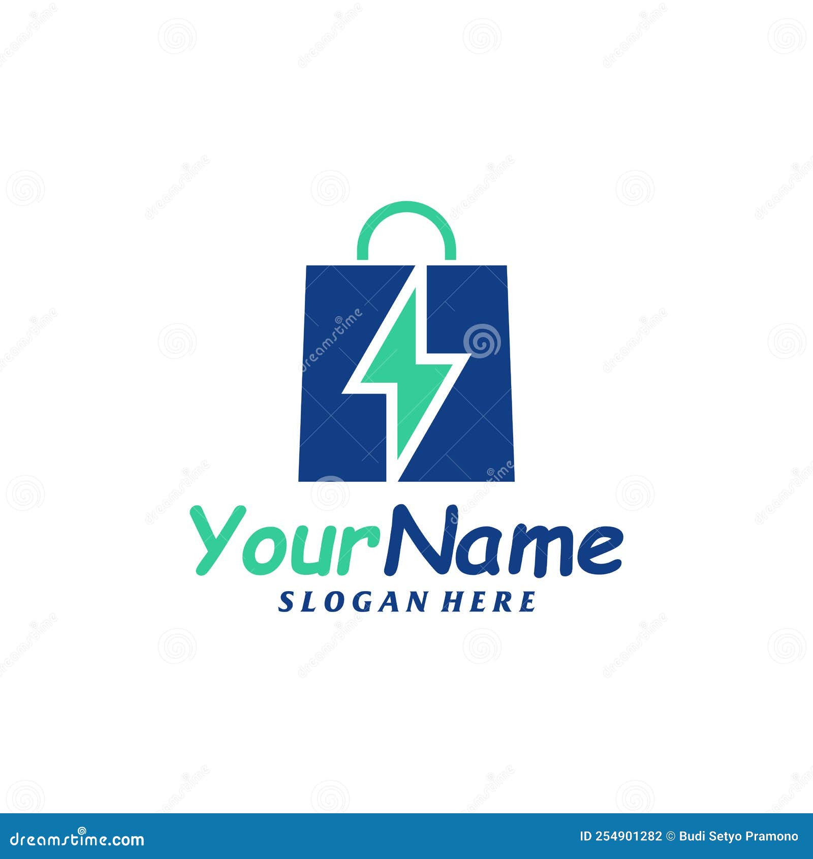 Thunder Shop Logo Design Template. Fast Shop Logo Concept Vector Stock ...