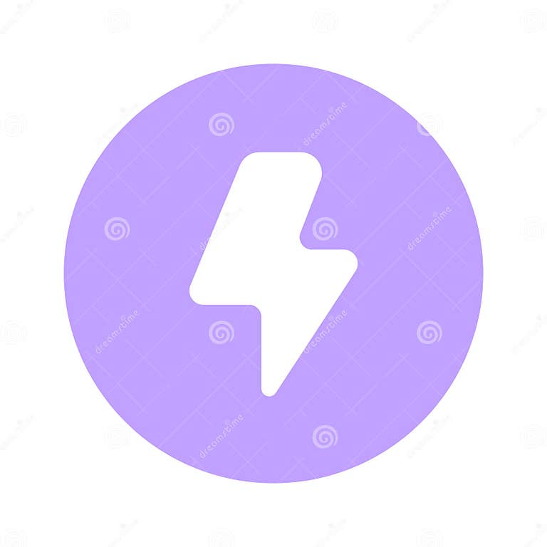Thunder Sign Inside Circle, Icon of Energy Coin Stock Illustration ...