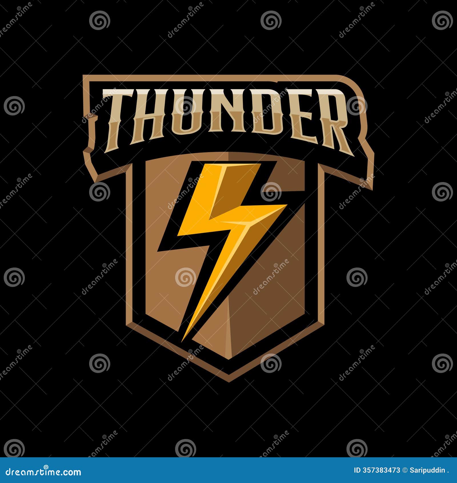 Thunder sports logo stock vector. Illustration of gaming - 357383473