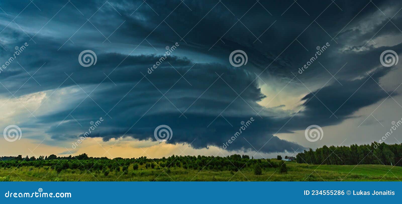 Thunder Storm Clouds with Supercell Wall Cloud, Summer, Lithuania Stock ...