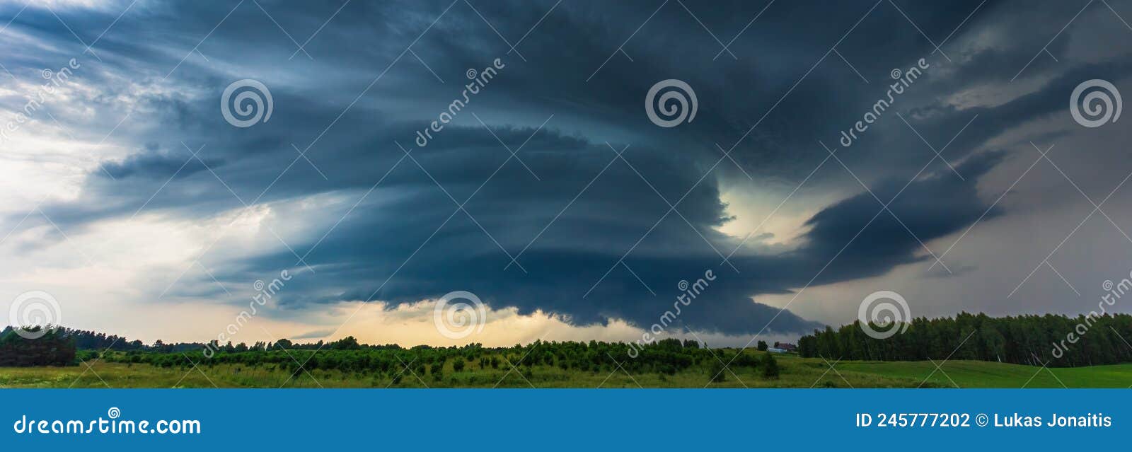 Thunder Storm Clouds with Supercell Wall Cloud, Summer, Lithuania Stock ...