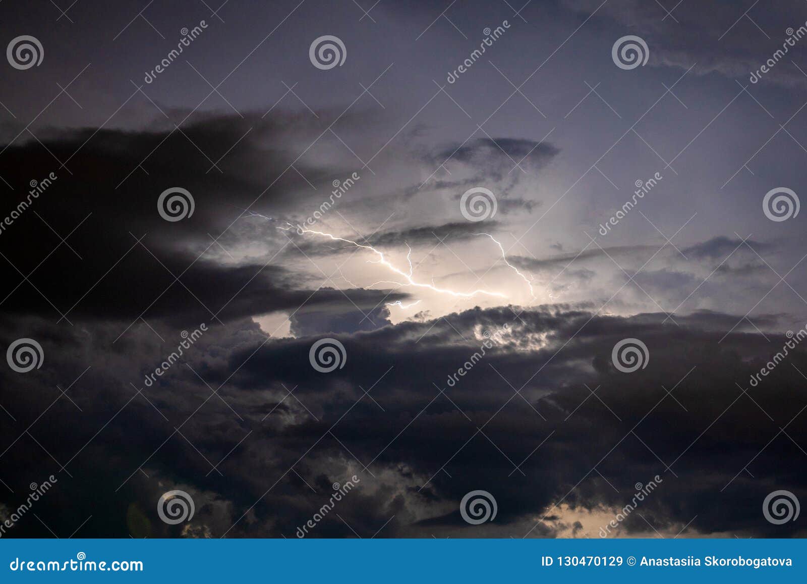 Thunder Storm, Lightning Over the Sea Stock Image - Image of dramatic ...