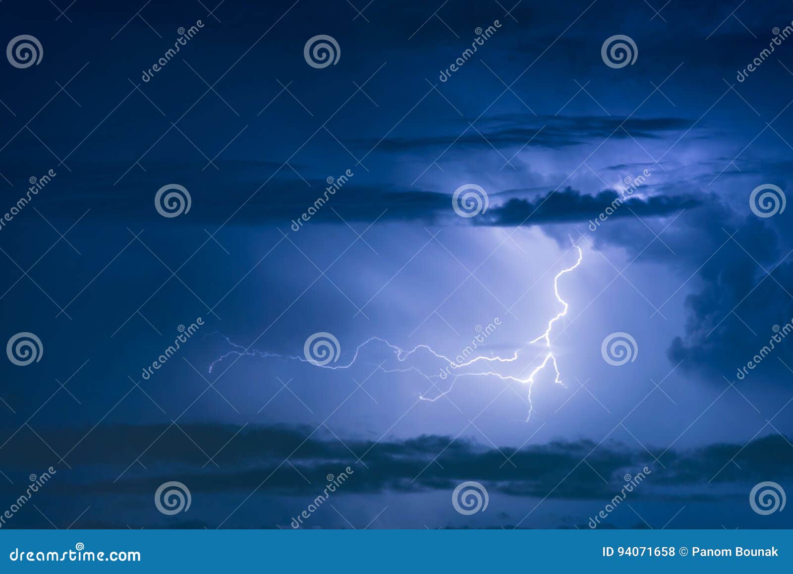 Thunder Lightning Bolts Isolated On Black Background, Abstract Electric ...