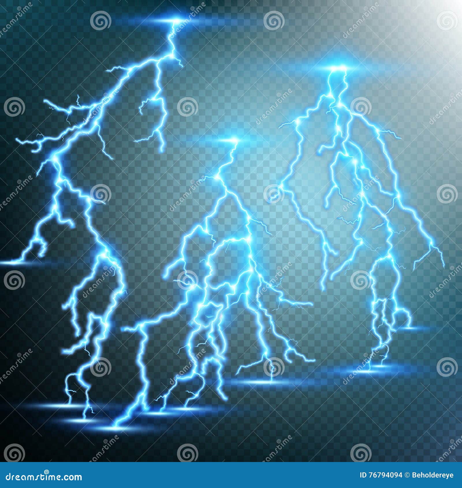 Thunder-storm and Lightnings. EPS 10 Stock Vector - Illustration of ...
