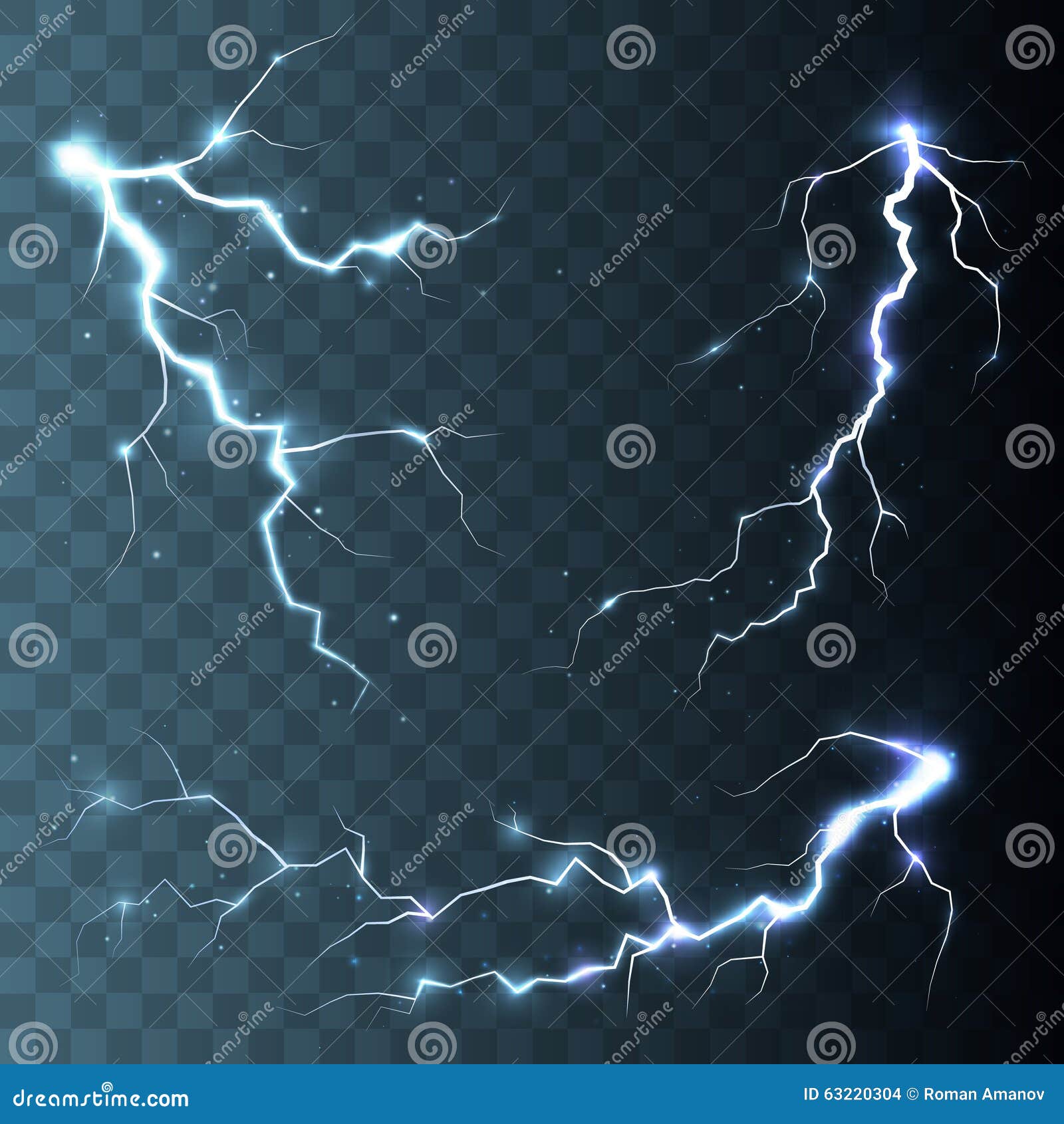 Thunder-storm and Lightnings Stock Vector - Illustration of effect ...