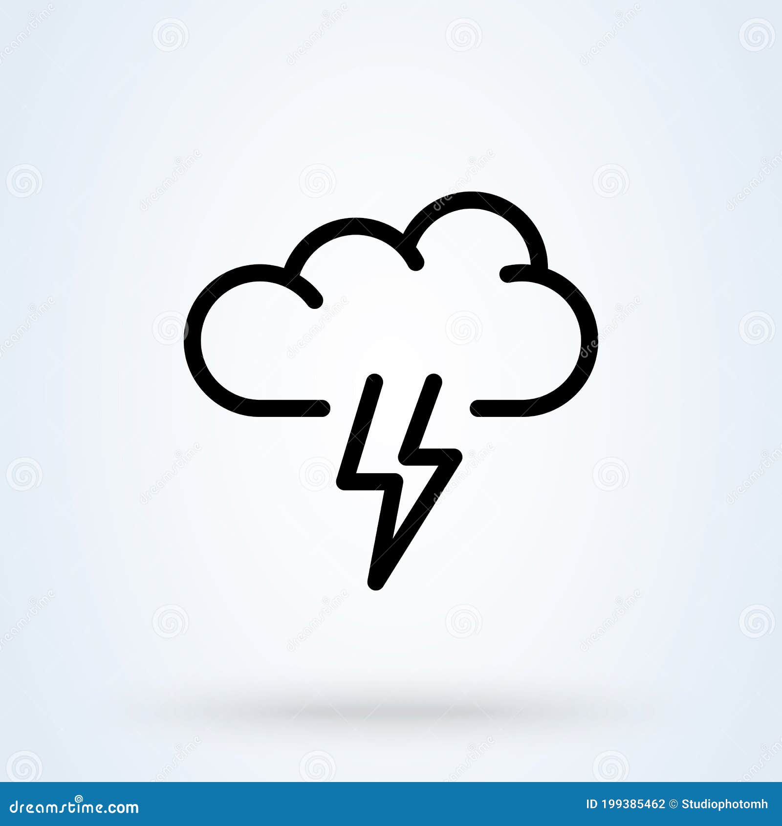 Thunder Storm Line Icon or Logo. Cloud Lightning Concept Stock Vector ...
