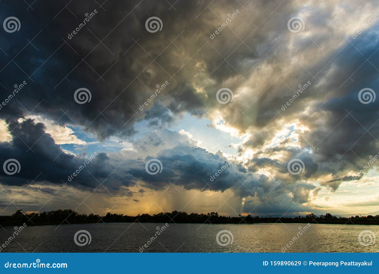 Thunder Storm Sky Rain Clouds Stock Image - Image of intense, breeze ...