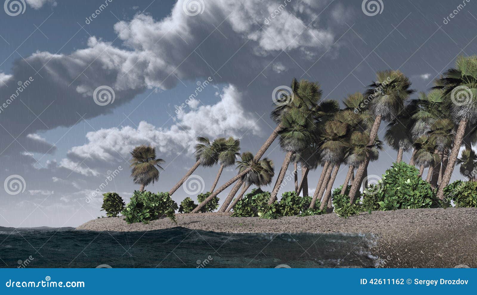 Thunder-storm on Tropical Island Stock Photo - Image of surf, clouds ...