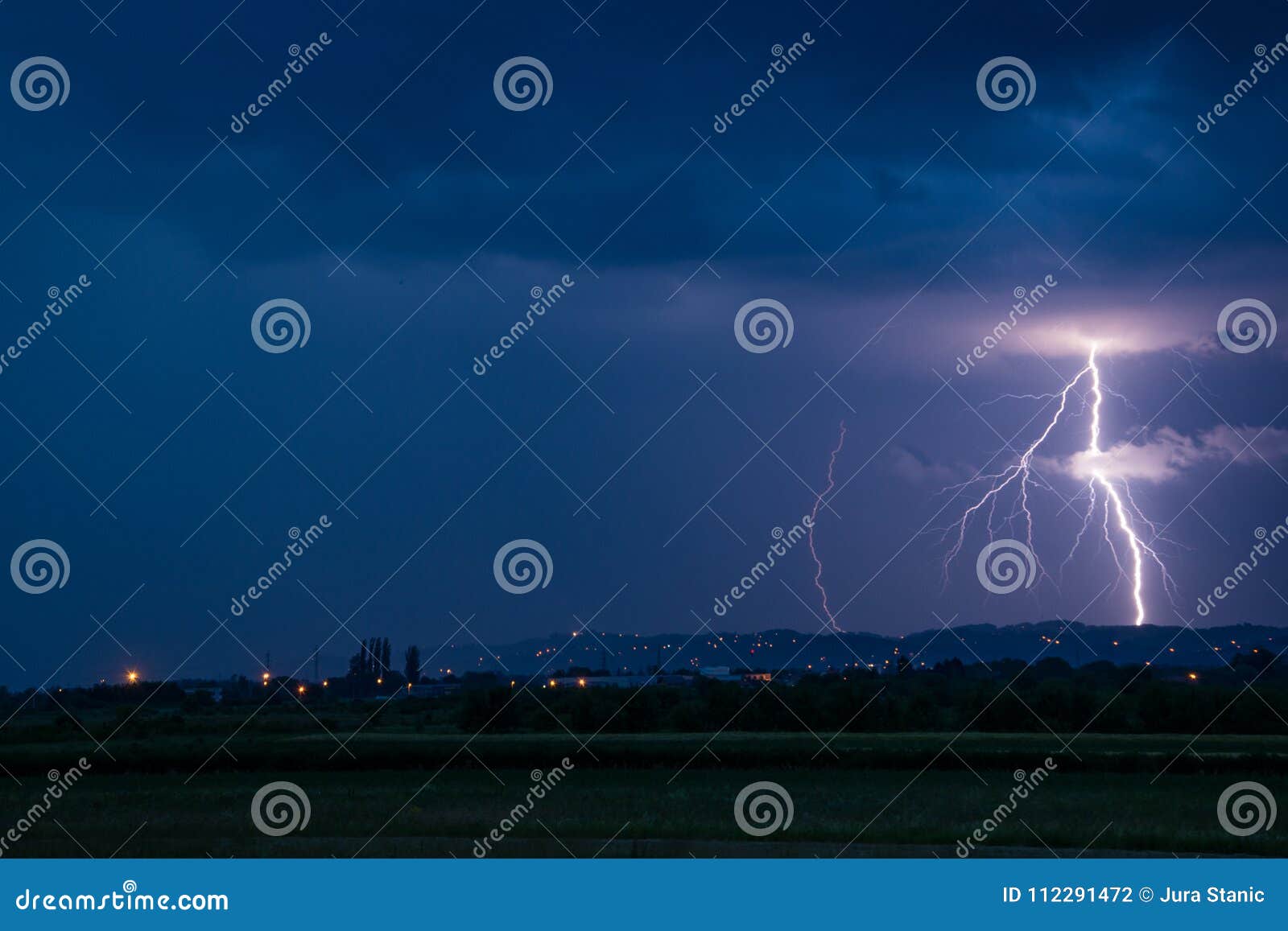 Thunder Strike Near Samobor Stock Photo - Image of landscapes, samobor ...