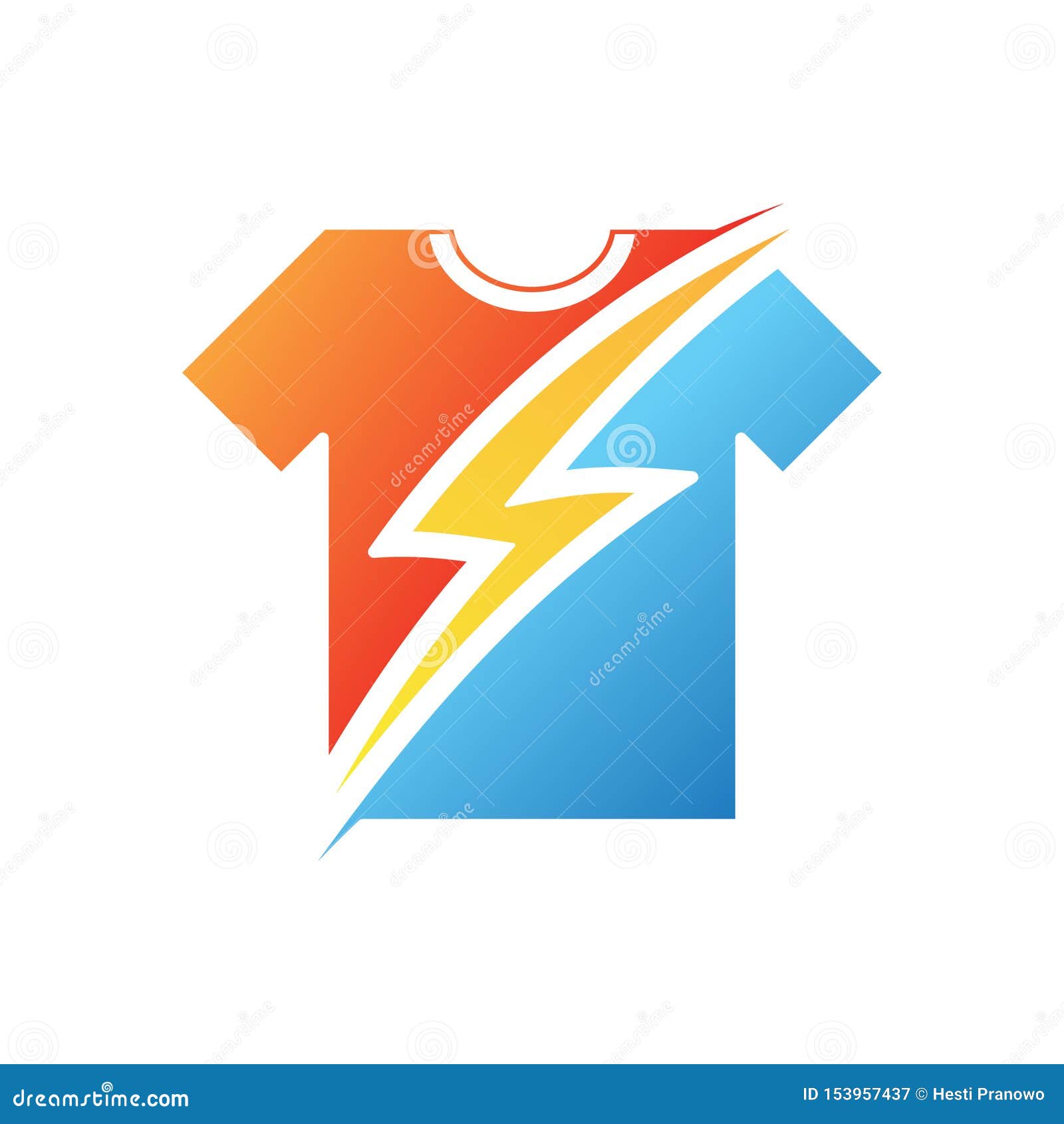 Thunder on T-shirt in Flat Style on the White Background Stock Vector ...