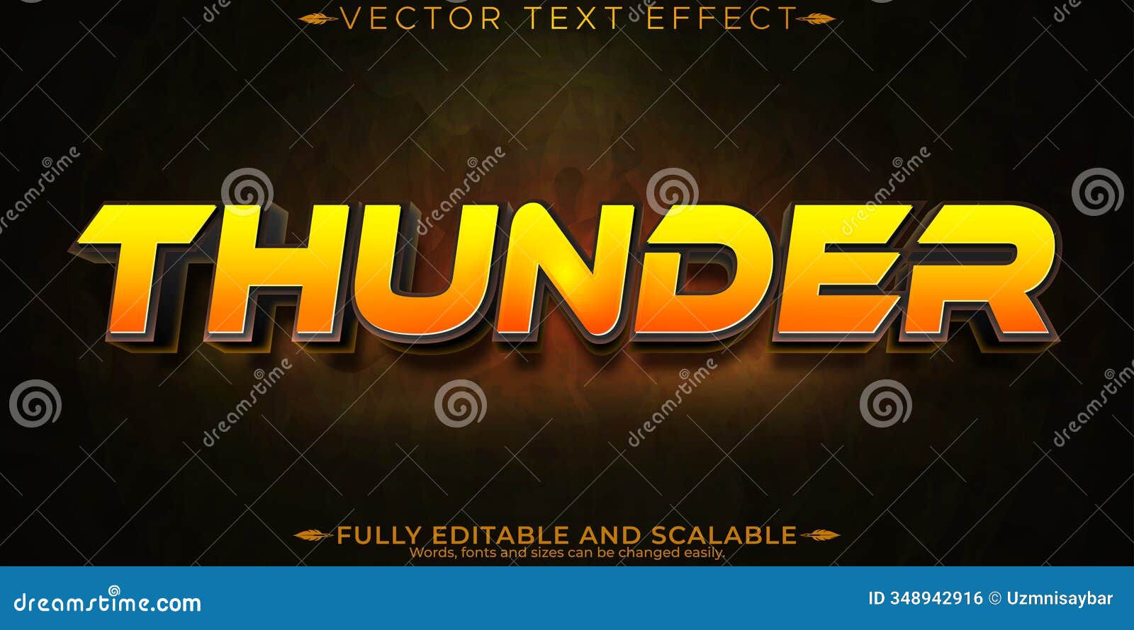 Thunder Text Effect, Editable Fire and Esport Text Style Stock Vector ...