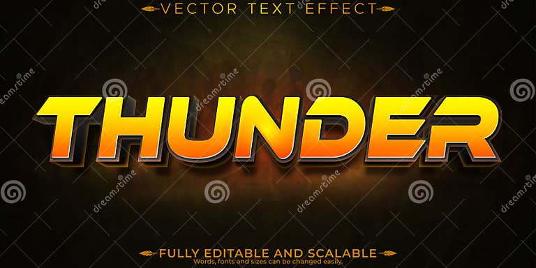 Thunder Text Effect, Editable Fire and Esport Text Style Stock Vector ...
