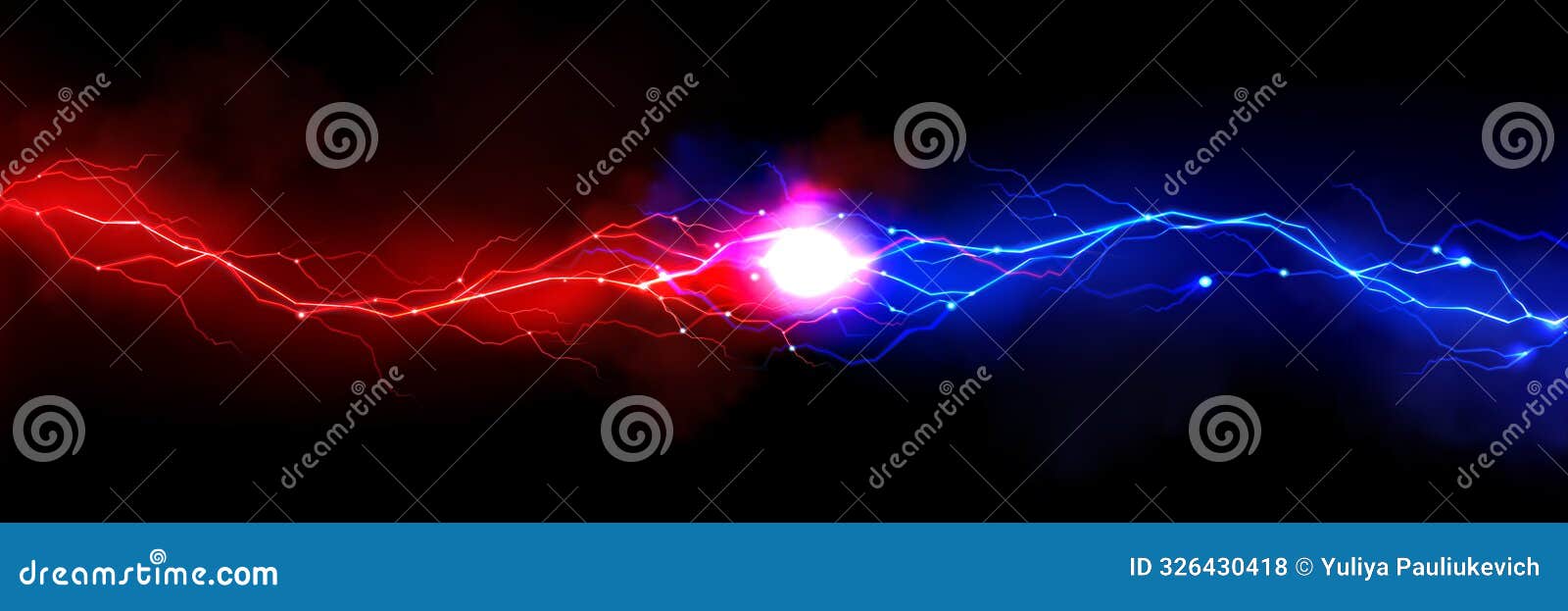 Thunder Vs Light Effect Background. Bolt Energy Stock Illustration ...