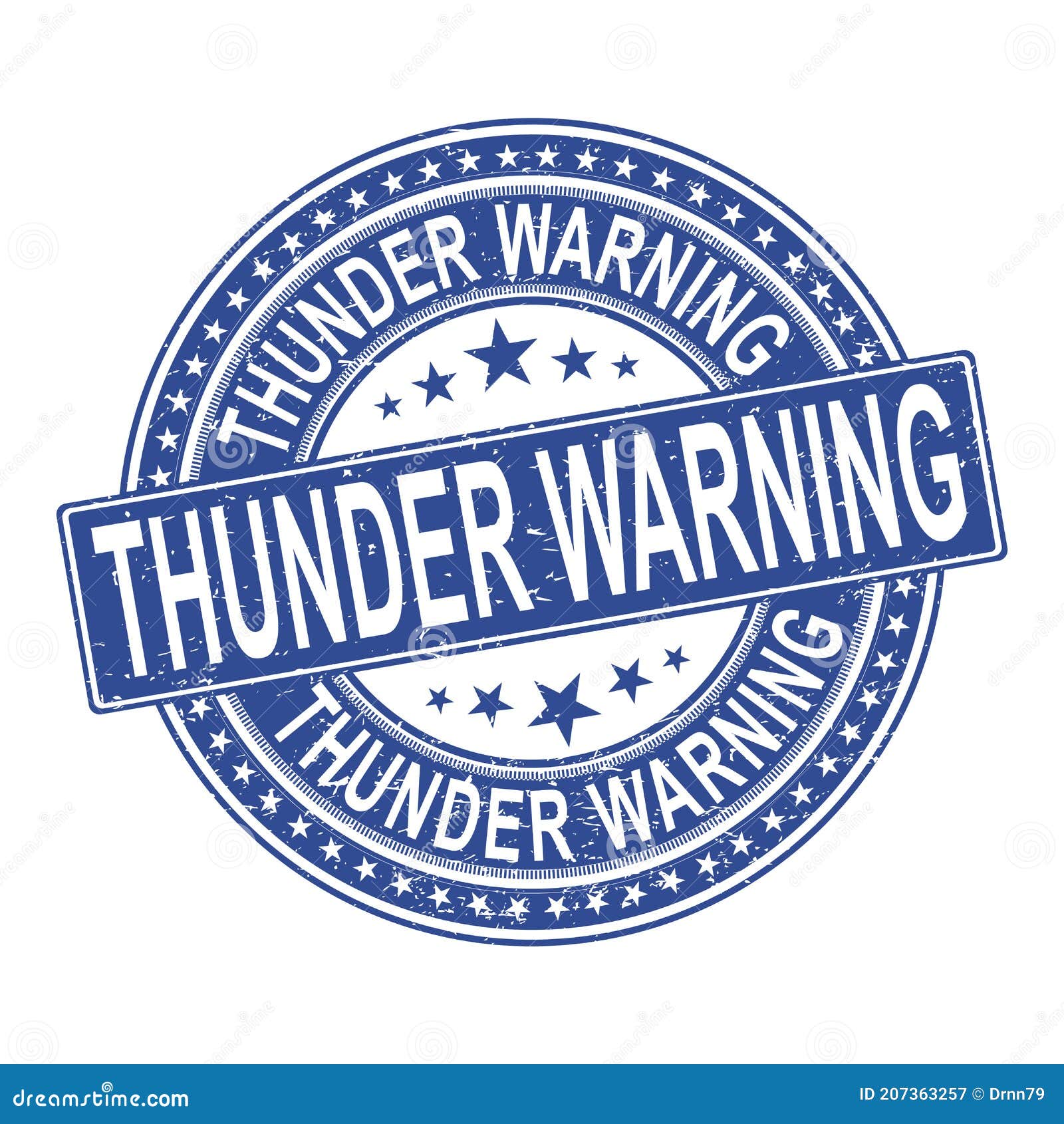 Thunder Warning Grunge Rubber Stamp on White Background, Vector ...