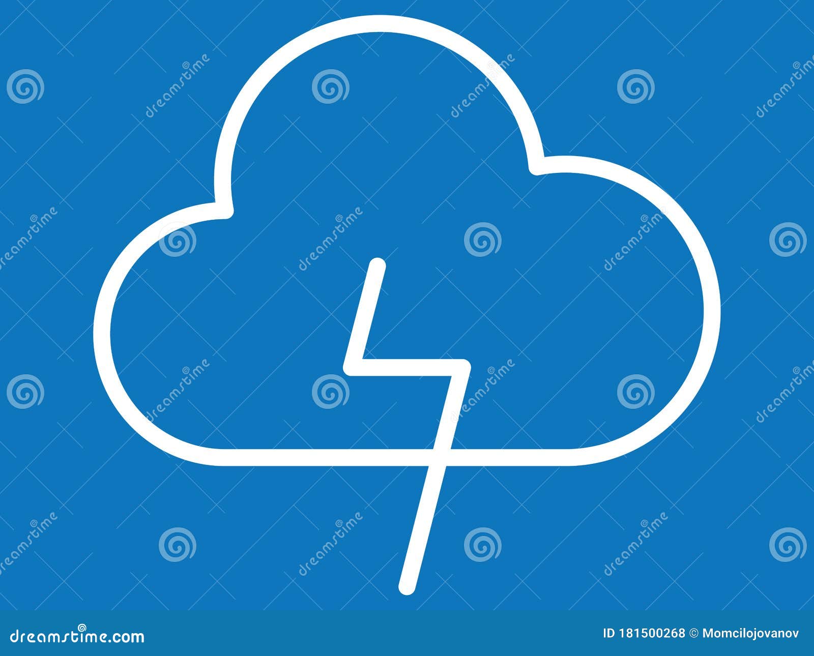 Thunder Weather Icon stock vector. Illustration of rain - 181500268