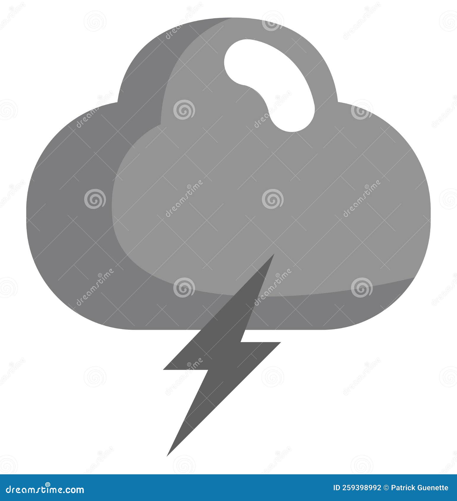 Thunder weather, icon stock vector. Illustration of graphic - 259398992