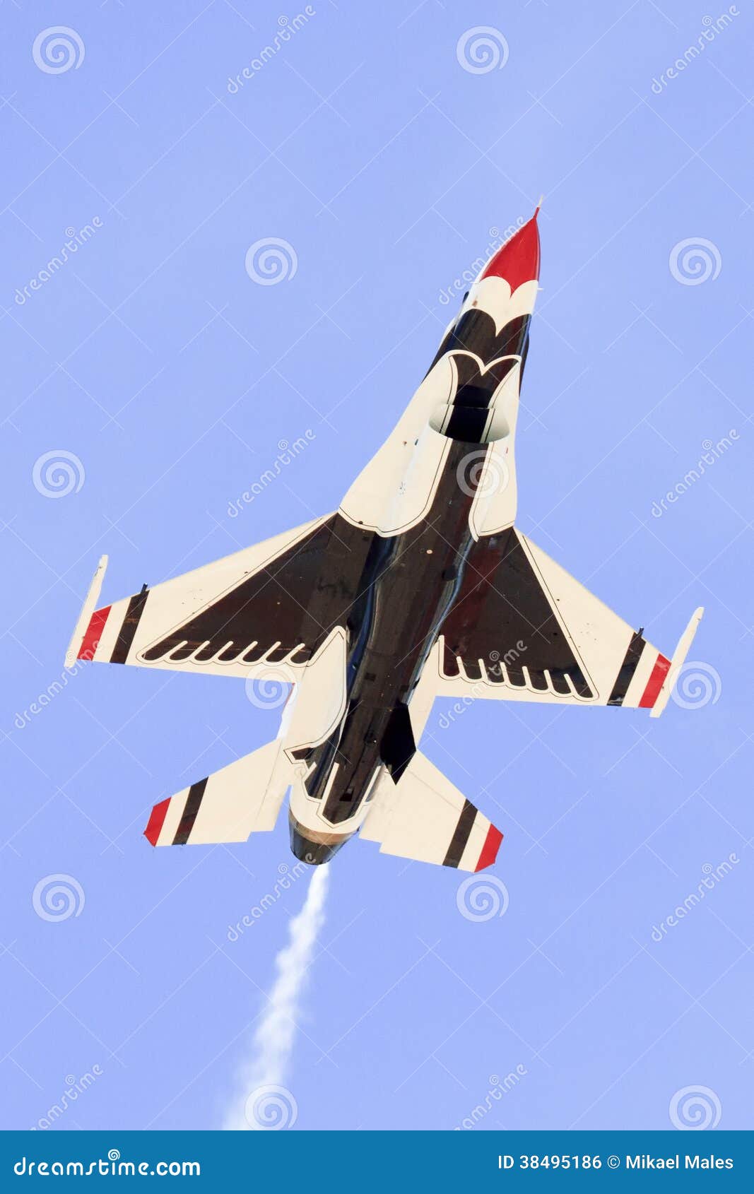 Thunderbird Fighter Plane Climbing Altitude Stock Photo - Image of ...