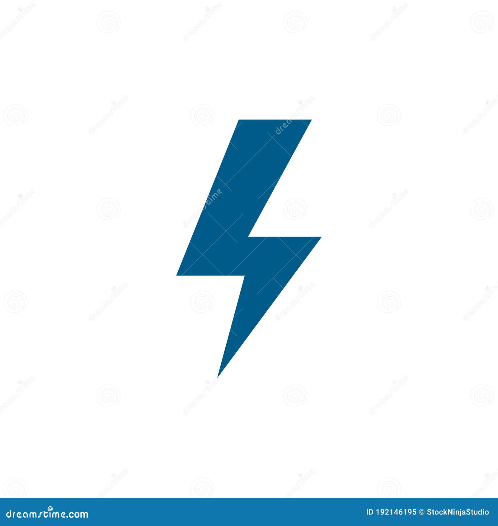 Thunderbolt Blue Icon on White Background. Blue Flat Style Vector ...