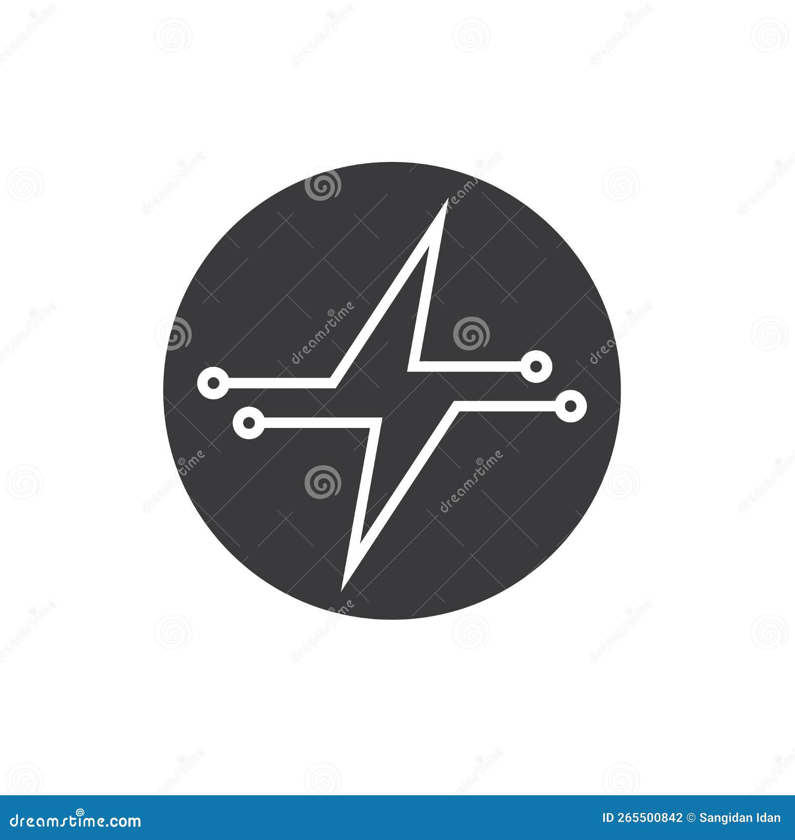 Thunderbolt Circuit Tech Icon Vector Concept Design Template Stock ...