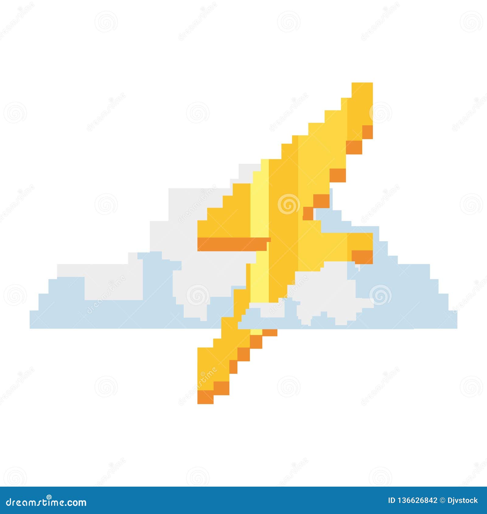 Pixel video game stock vector. Illustration of thunderbolt - 136626842