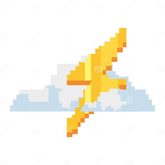 Pixel video game stock vector. Illustration of thunderbolt - 136626842