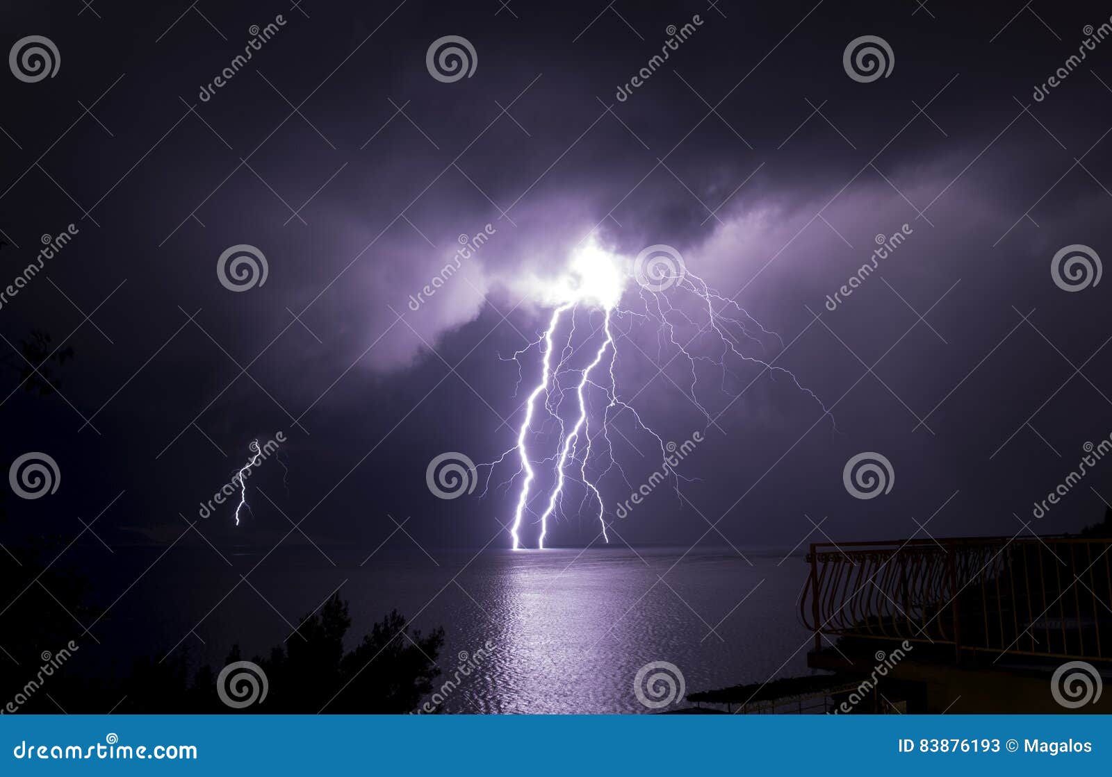Thunderbolt stock image. Image of outside, landscape - 83876193