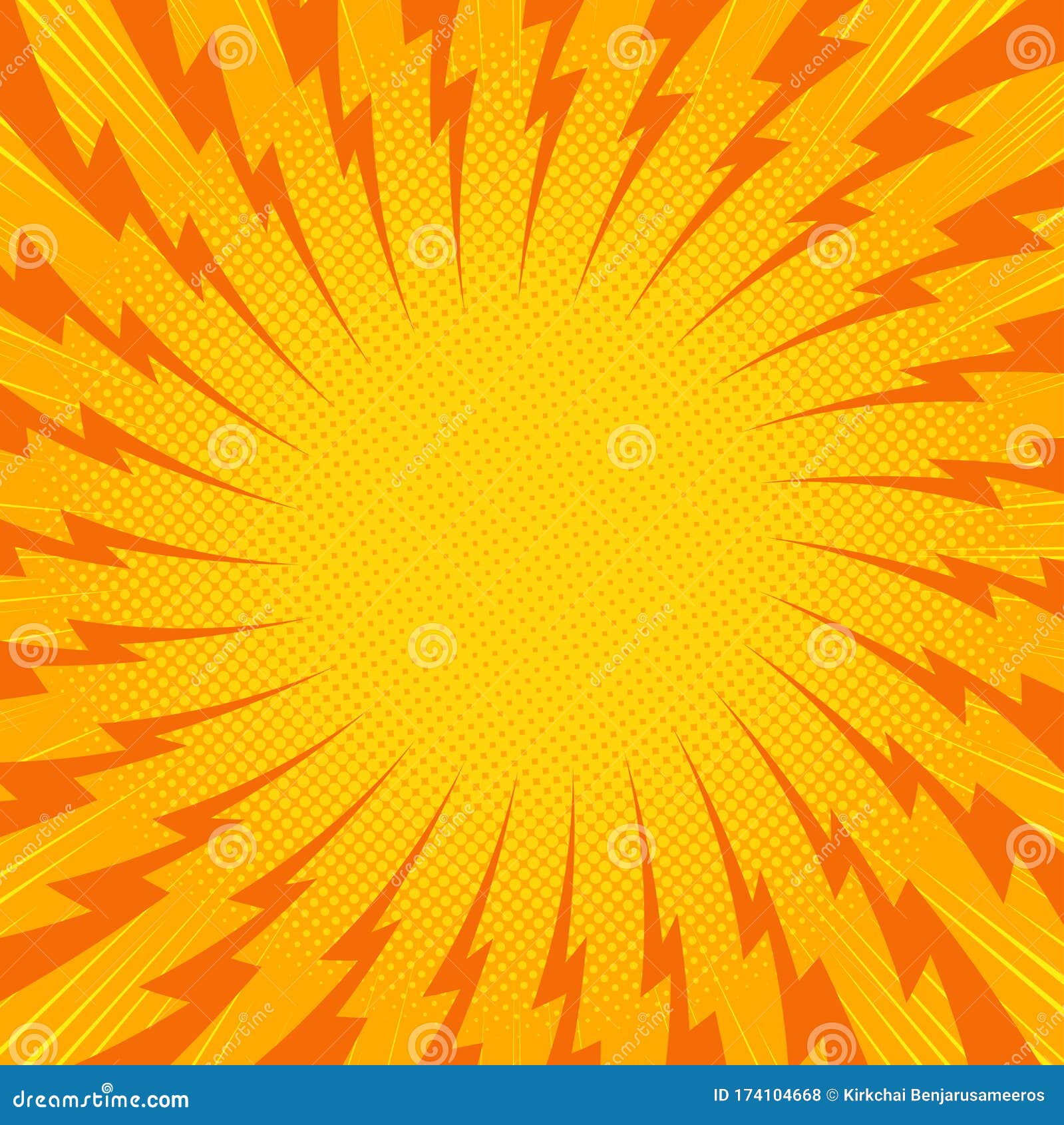 Thunderbolt Comic Background Halftone Screen 15 Cartoon Vector | CartoonDealer.com #173665791