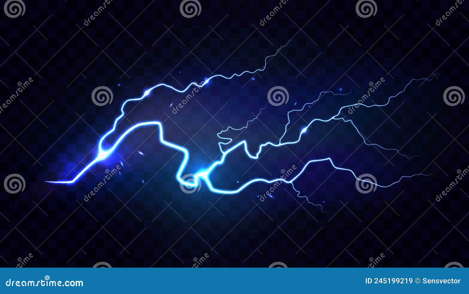 Thunderbolt Electric Lightning Effect with Neon Stock Vector ...