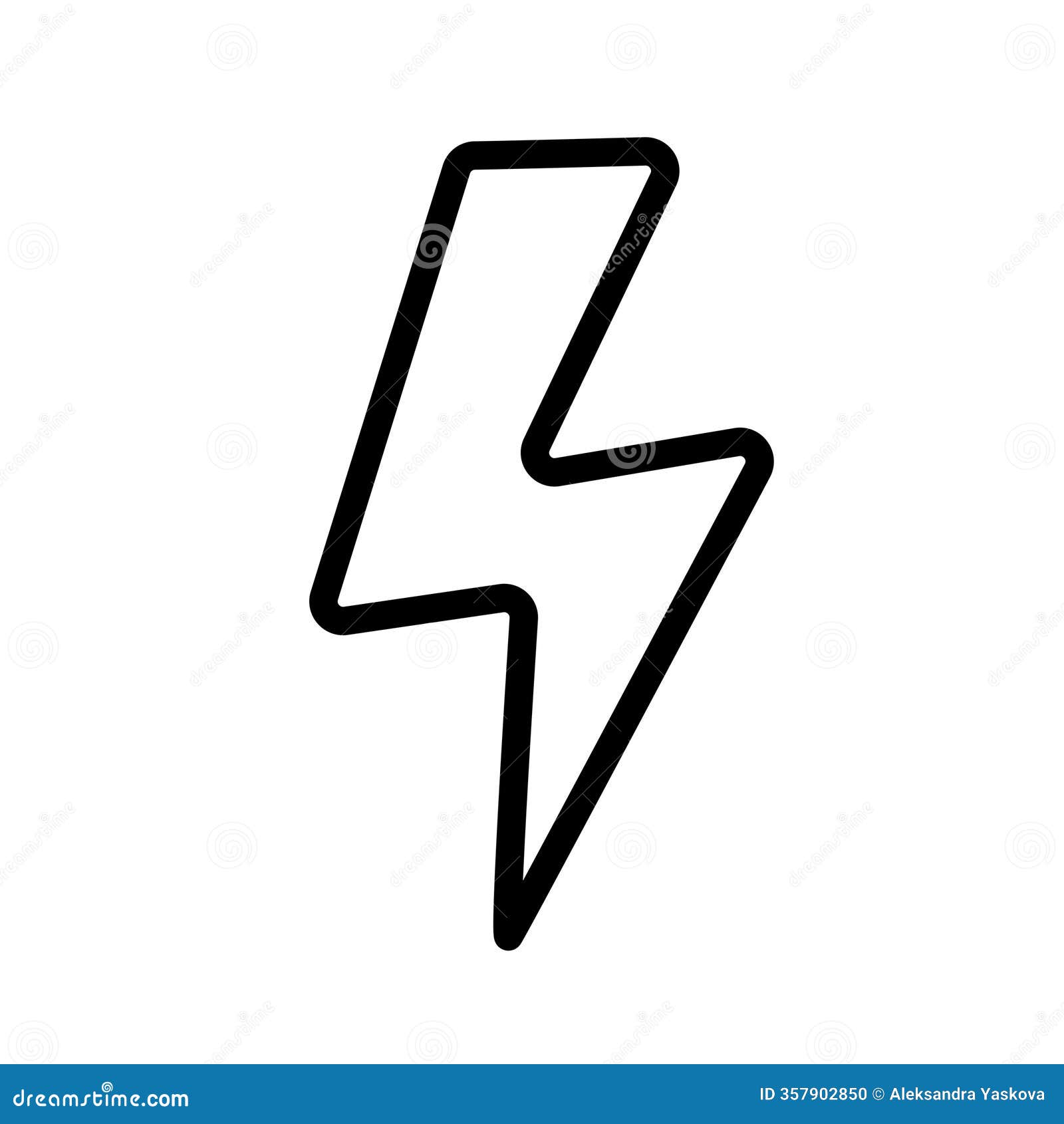 Thunderbolt Flash Icon. Editable Stroke Stock Vector - Illustration of ...