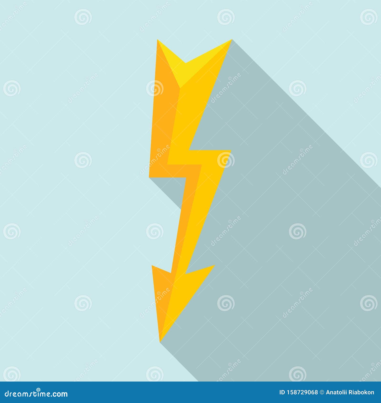 Thunderbolt Icon, Flat Style Stock Vector - Illustration of graphic ...