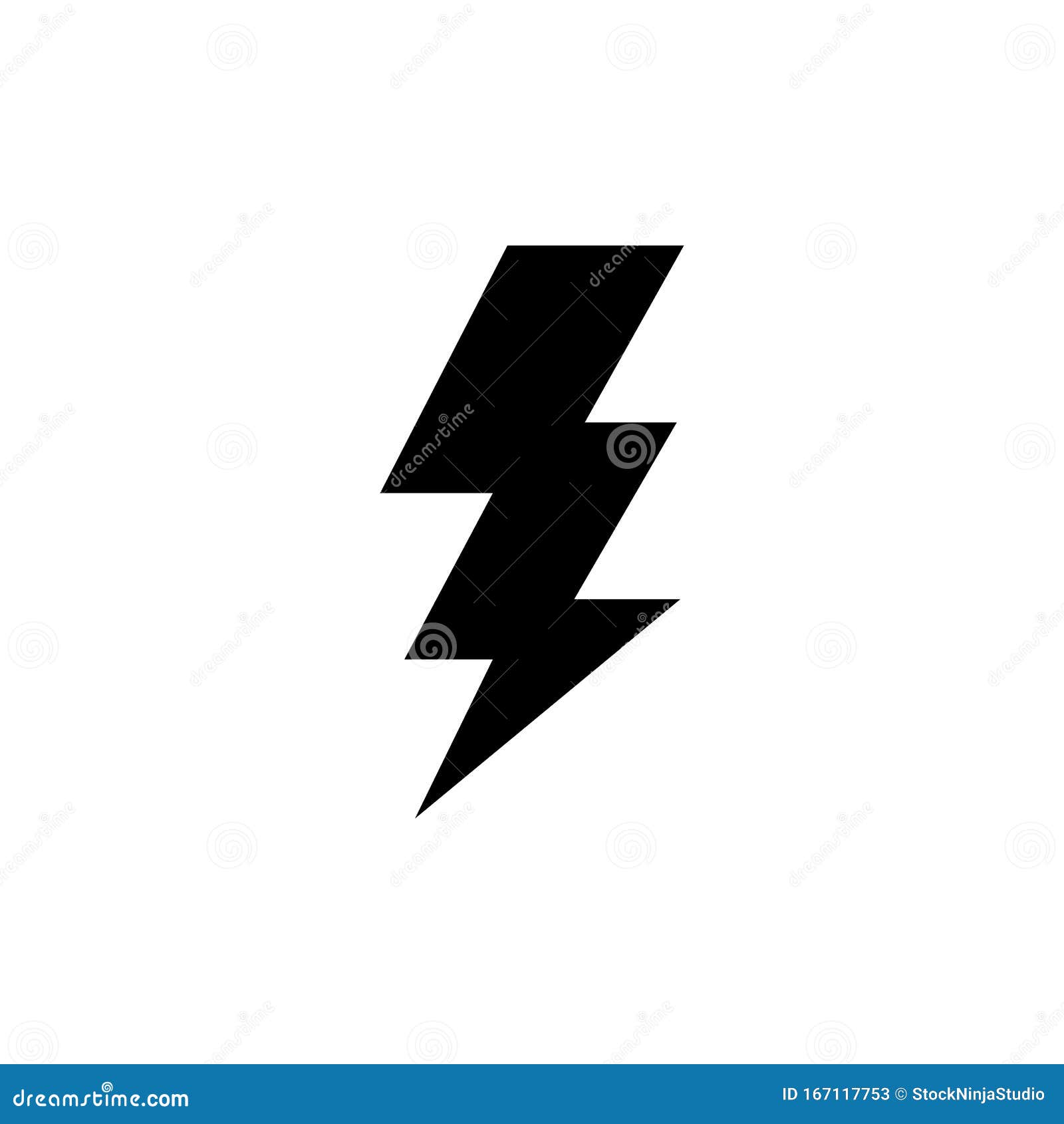 Thunderbolt Icon in Flat Style Vector for Apps, UI, Websites. Black ...