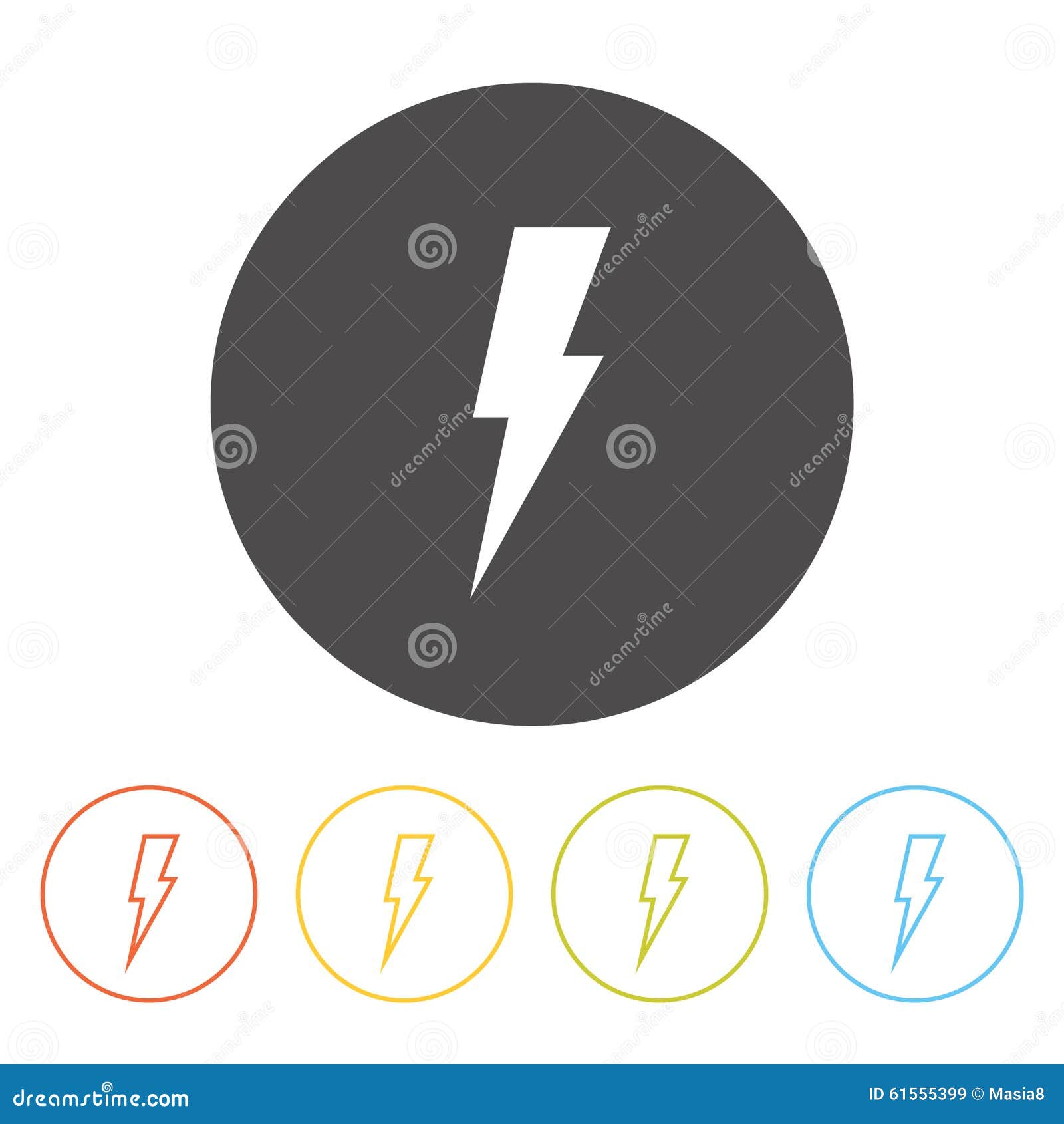 Thunderbolt icon stock illustration. Illustration of line - 61555399