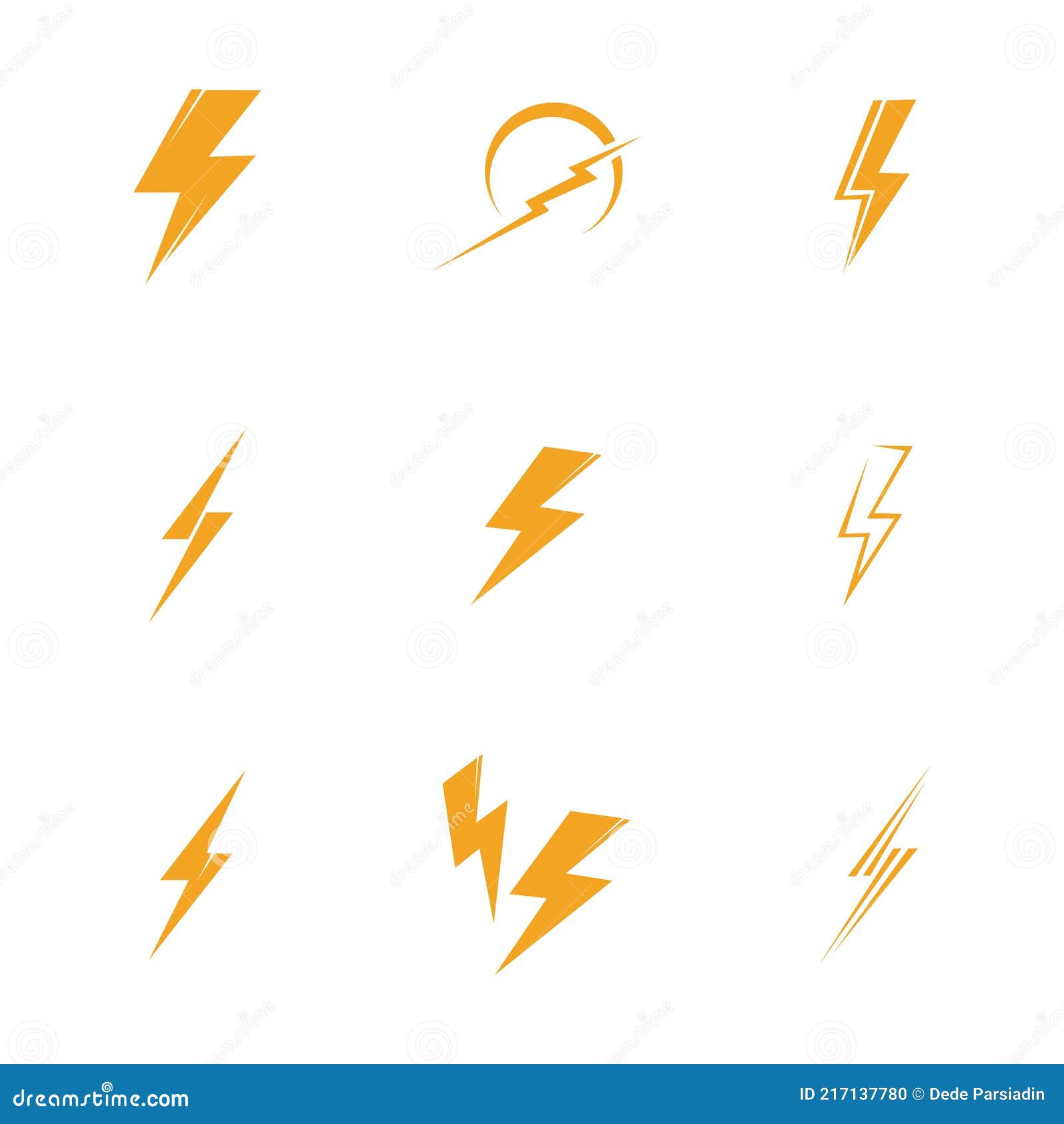 Thunderbolt stock vector. Illustration of danger, isolated - 217137780