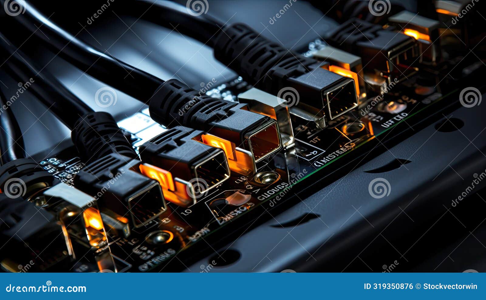 Thunderbolt tech cables stock illustration. Illustration of ethernet ...