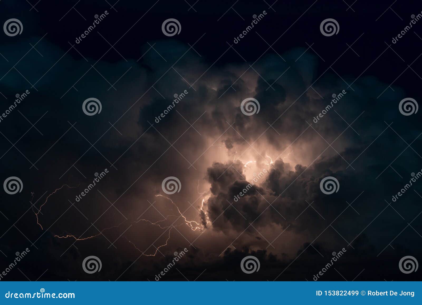 Thundercloud with Beautiful Lightning Bolts Stock Image - Image of ...
