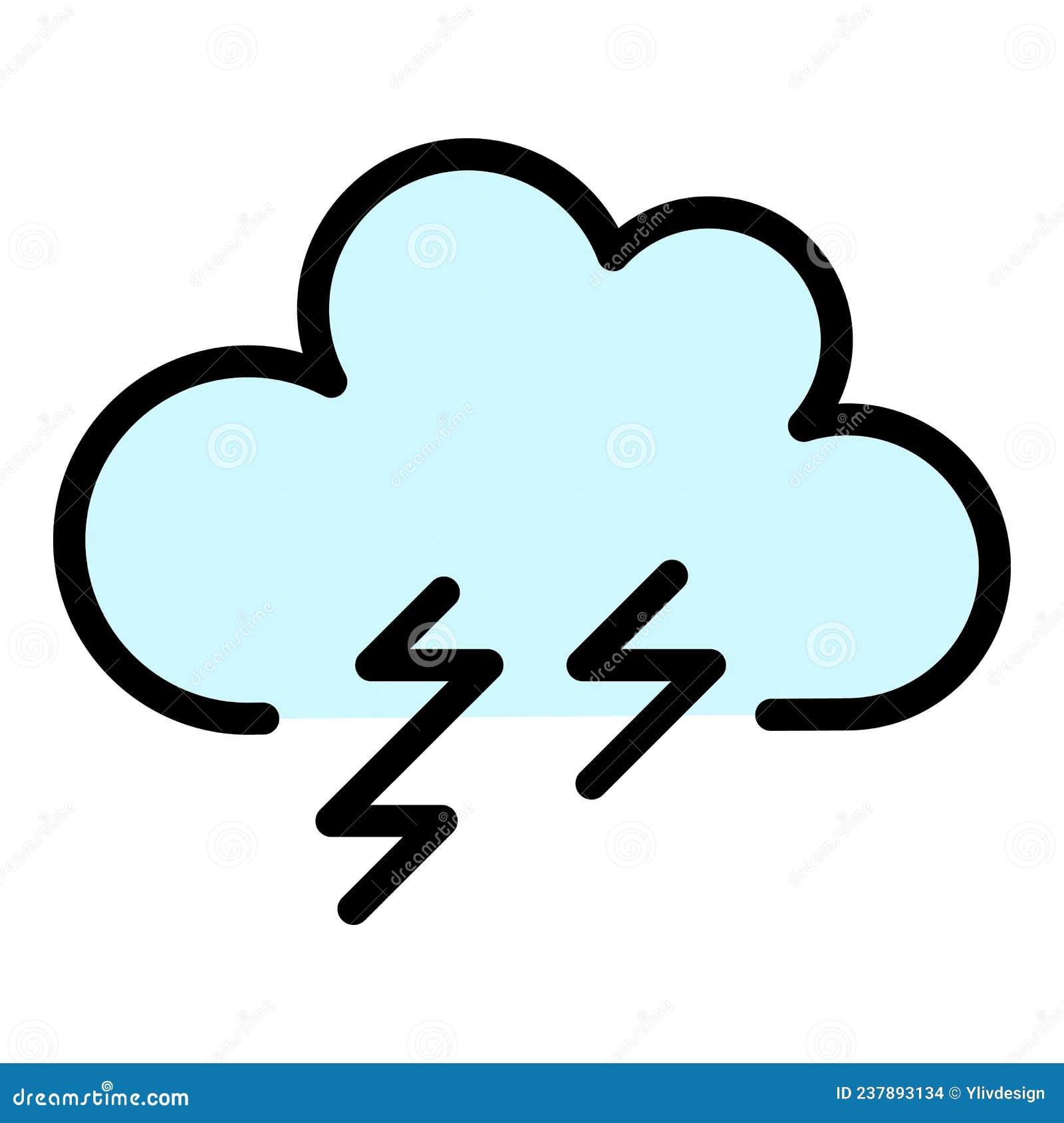 Thundercloud Icon Color Outline Vector Stock Vector - Illustration of ...