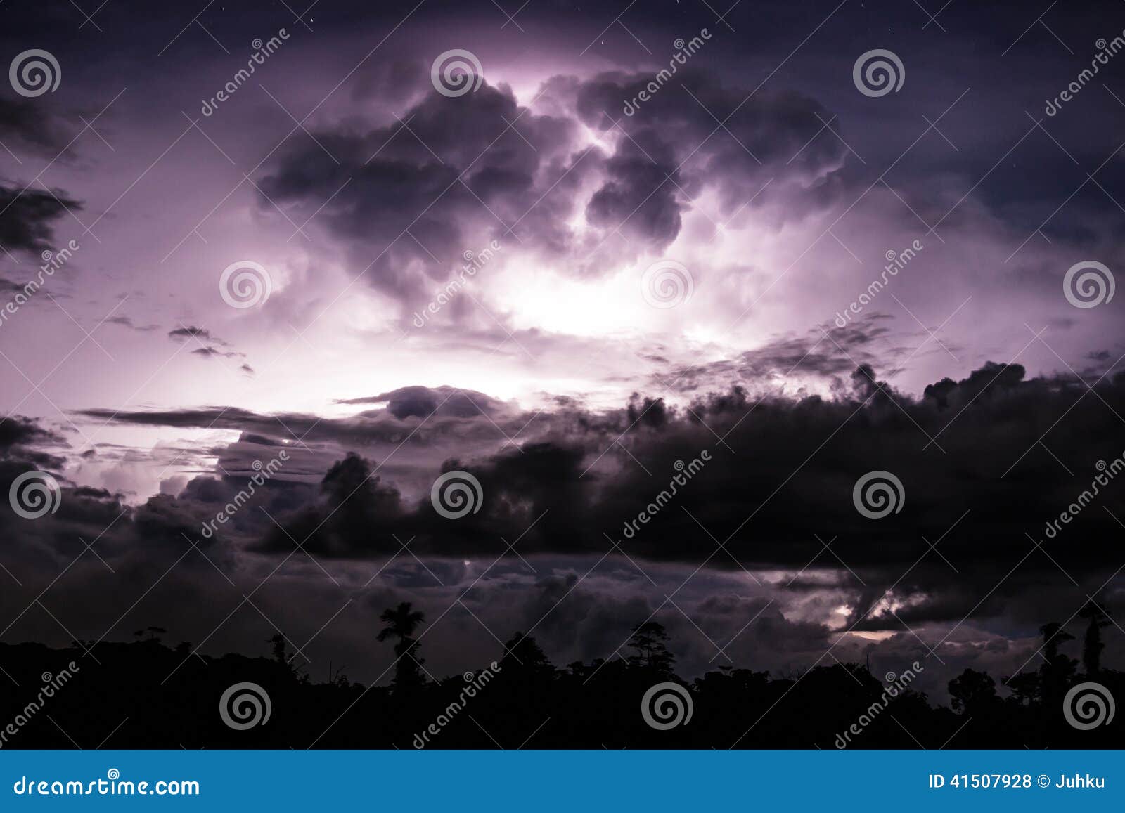Thundercloud Illuminated by Lightning Stock Photo - Image of dazzle ...