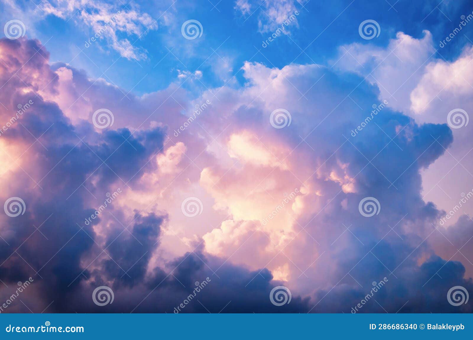 Thundercloud, in the Rays of the Sun, Colorful Beautiful Sky Stock ...