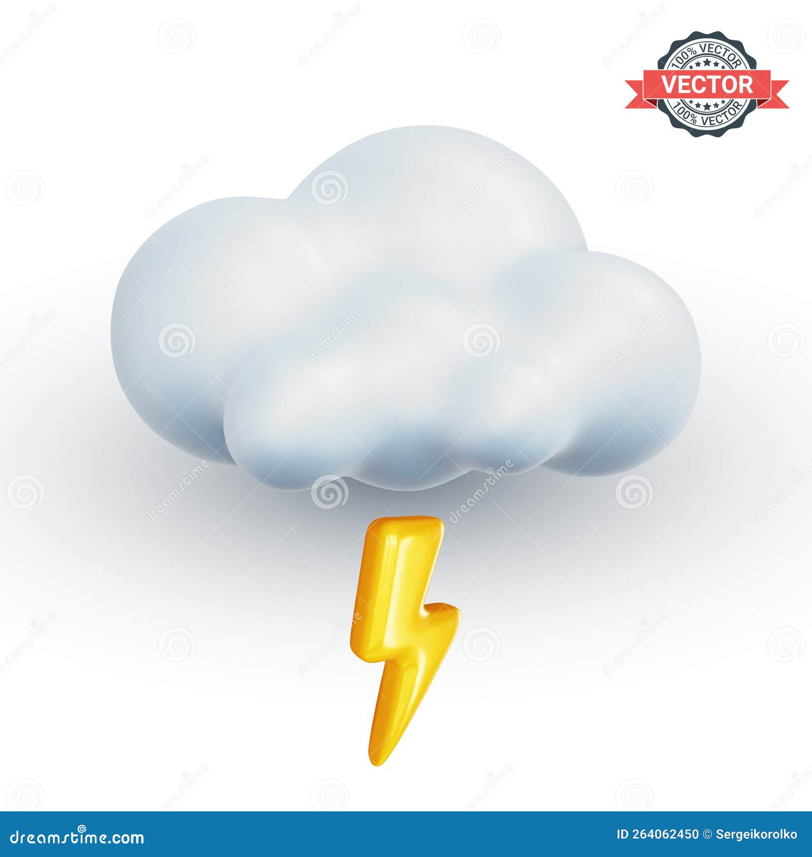 Thundercloud or Storm Cloud Icon with Lightning Stock Vector ...